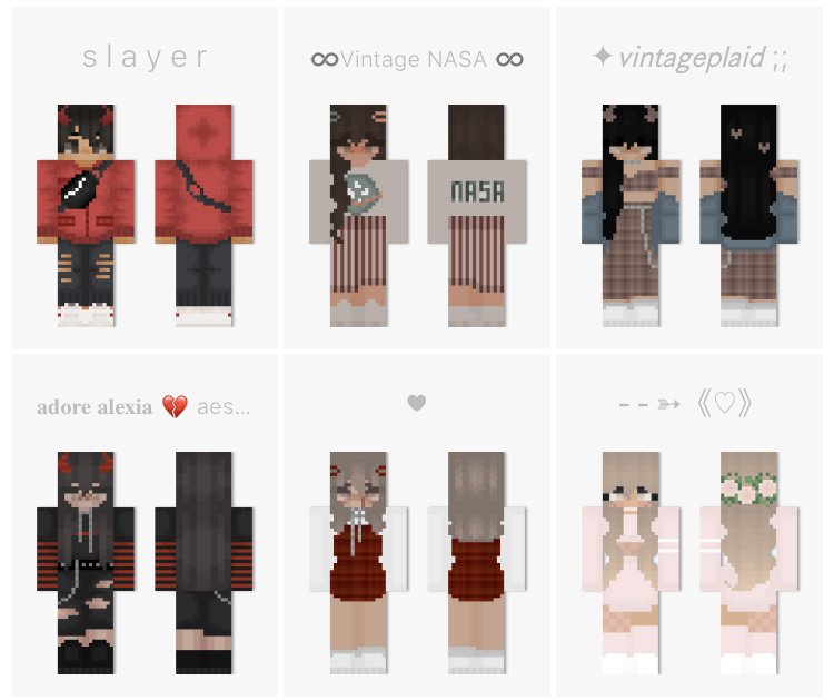 MCPE Bedrock Aesthetic Skin Pack Male Female Minecraft Skins 