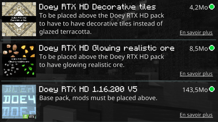 Doey RTX HD | Minecraft PE Texture Packs